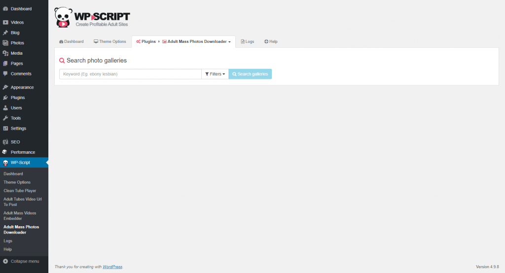 WPS Photos Downloader - WP-Script WordPress Plugin