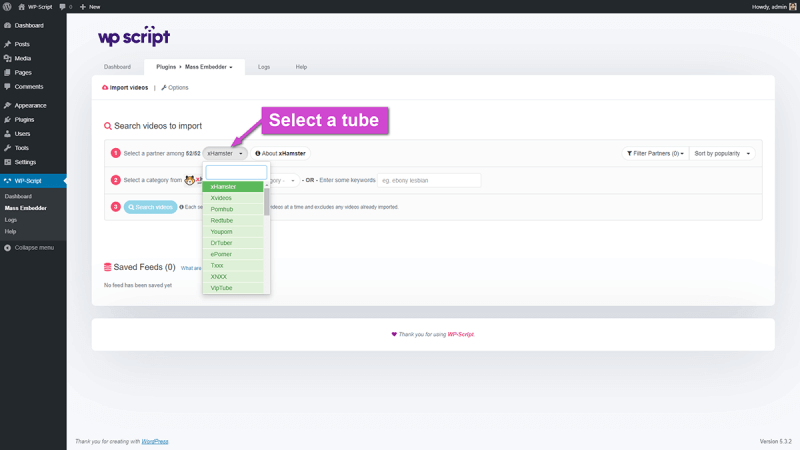 WPS Mass Embedder - WP-Script WordPress Plugin