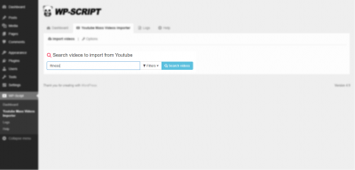 WPS YouTube Importer - WP-Script WordPress Plugin