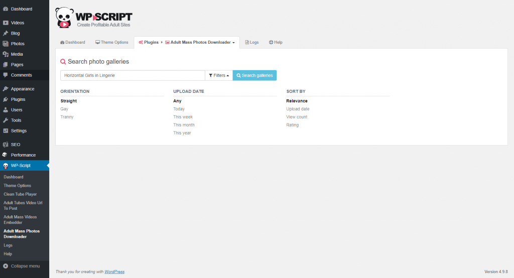 WPS Photos Downloader - WP-Script WordPress Plugin