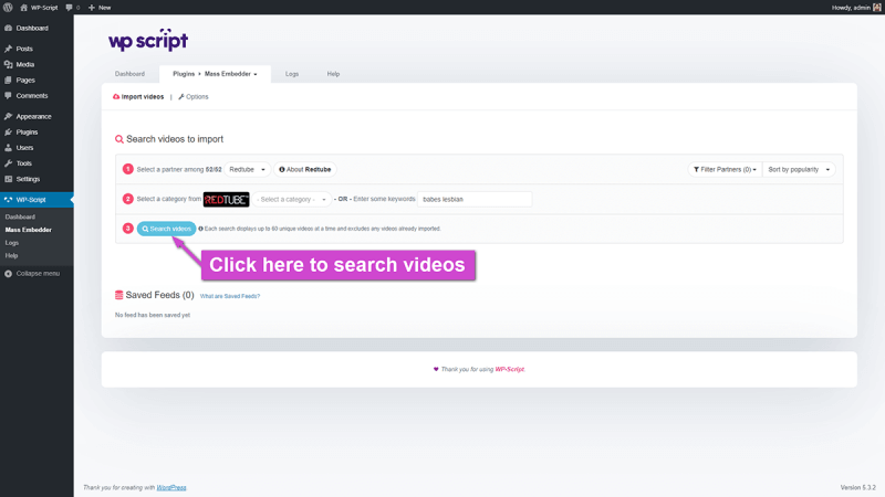 WPS Mass Embedder - WP-Script WordPress Plugin