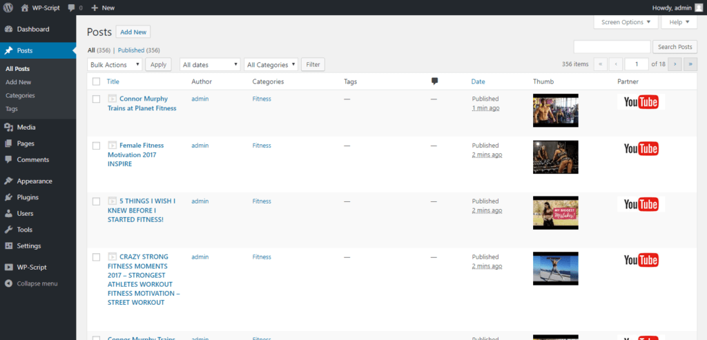 WPS YouTube Importer - WP-Script WordPress Plugin