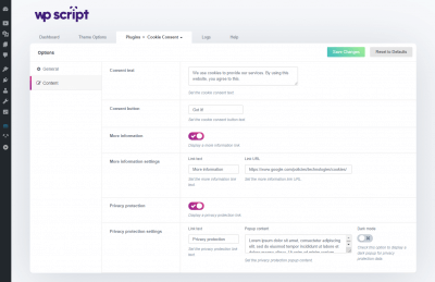 WPS Cookie Consent - WP-Script WordPress Plugin